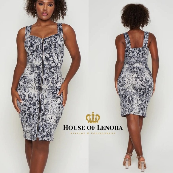 Serena Williams | Dresses | Nwt Serena Williams Dakota Midi Dress In Python Medium | Poshmark